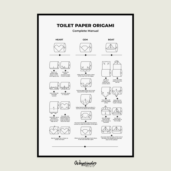 Toilet Paper Origami Guide – Wayfinder Prints